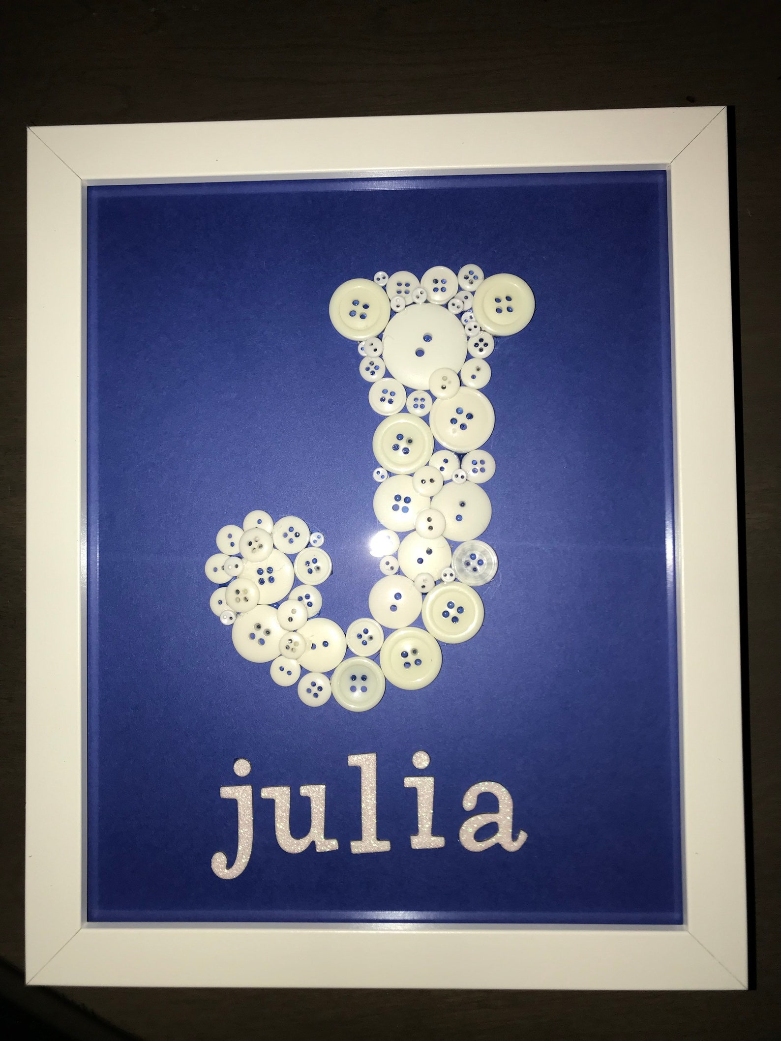 Monogram and Star Button Art - Etsy