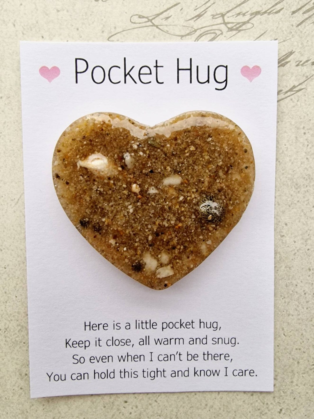 Resin Beach Theme Pocket Hugs. Resin Hearts Filled With Sand - Etsy