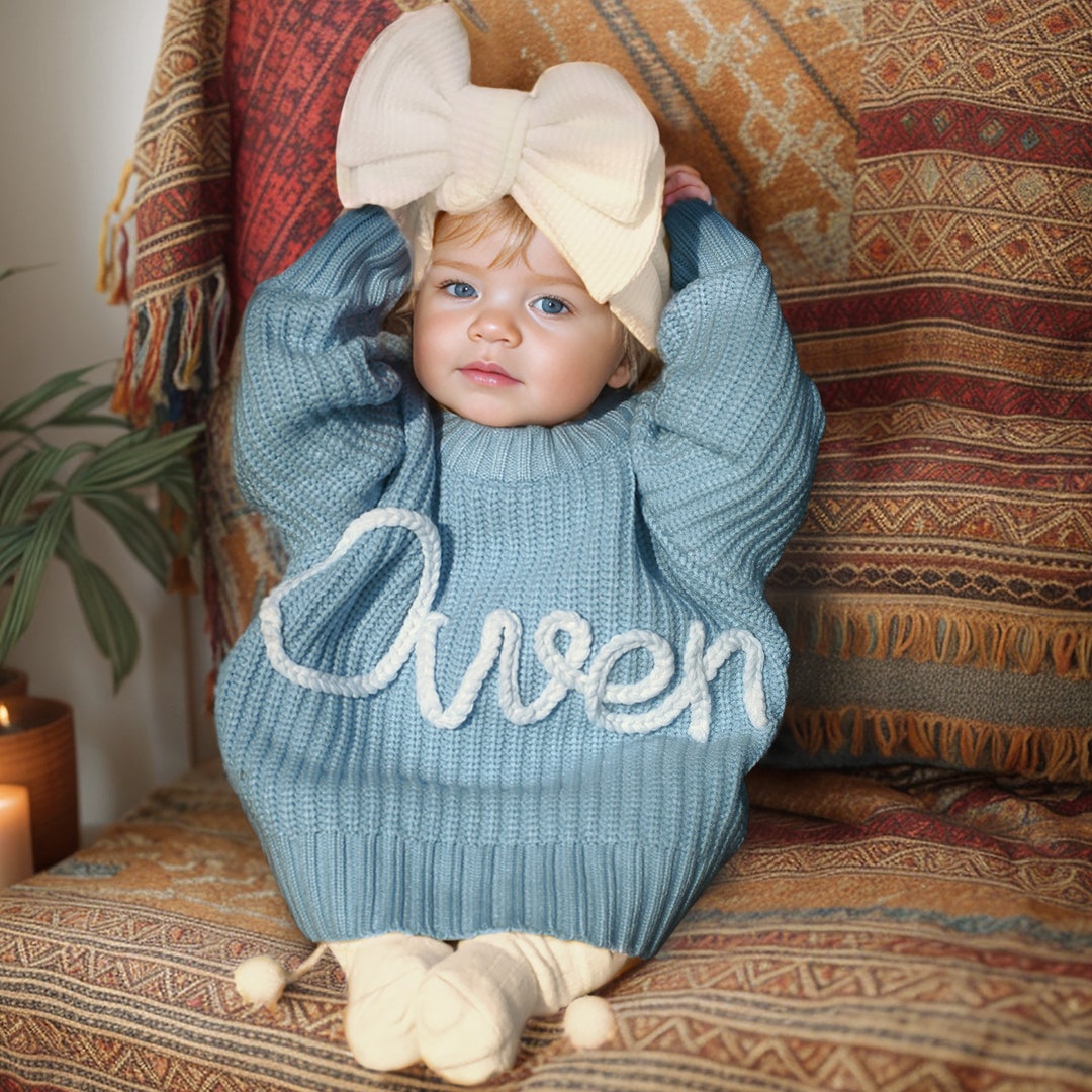 Cute Baby Sweater With Name, Baby Girls Gift, Embroider Baby Name ...