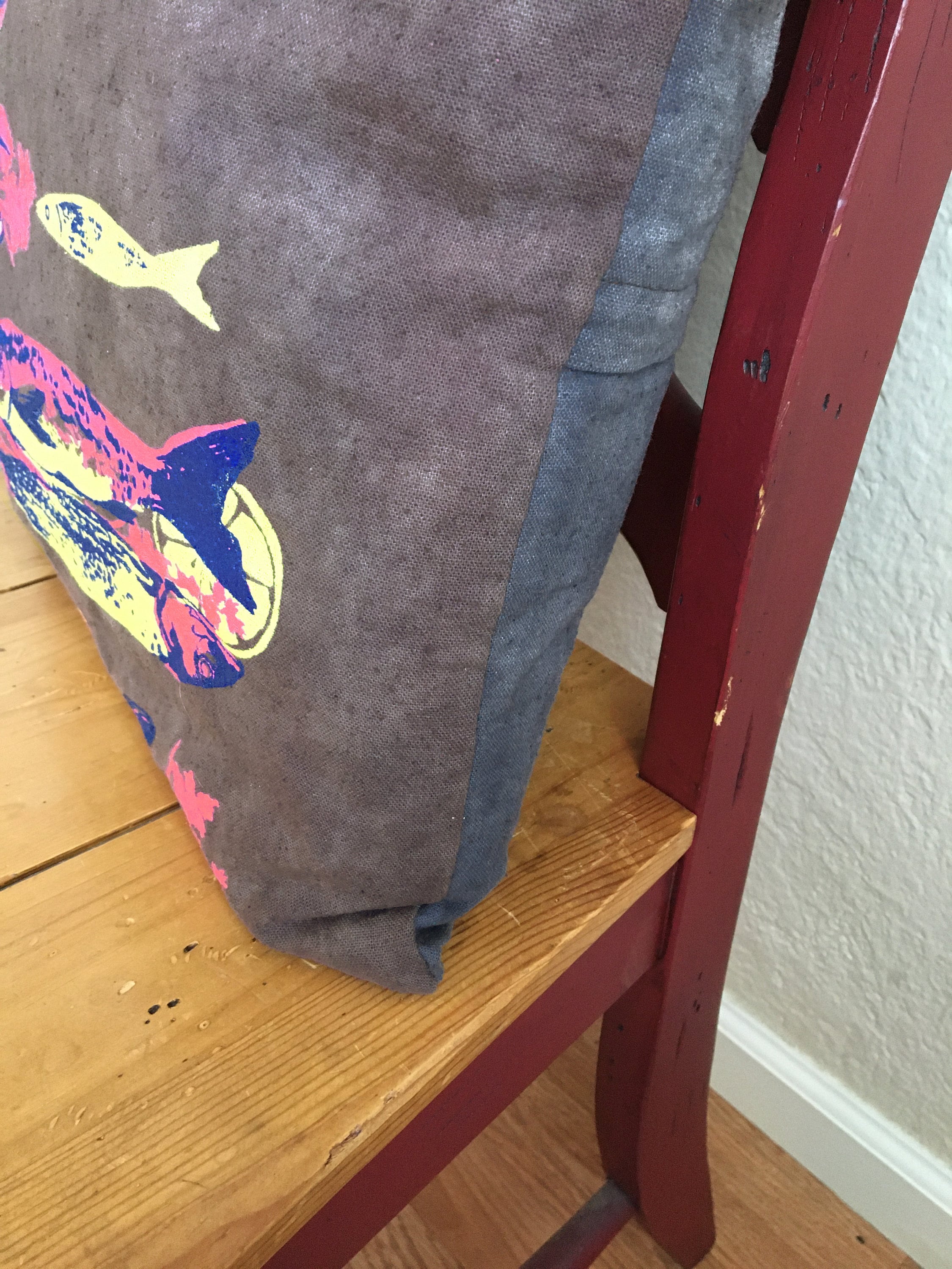 Fish Pillow Print 17x17 Screenprinted on Dyed Fabric | Etsy