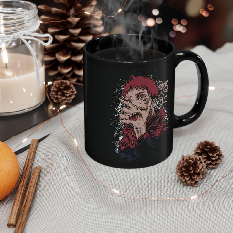Anime Sukuna Yuji Itadori JJK Japanese Manga Black Mug for Coffee ...