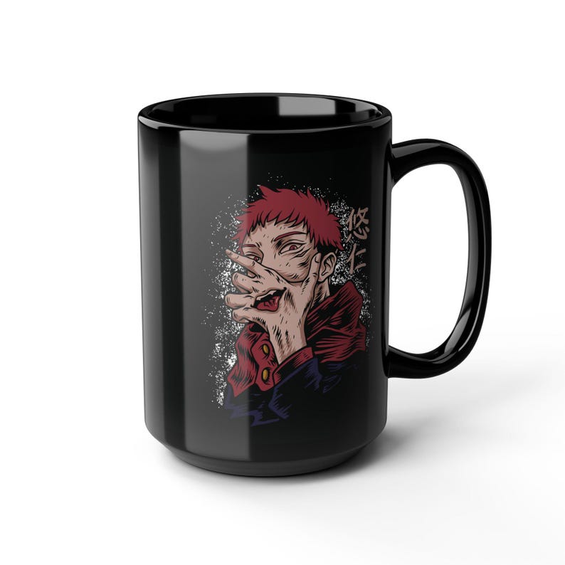Anime Sukuna Yuji Itadori JJK Japanese Manga Black Mug for Coffee ...