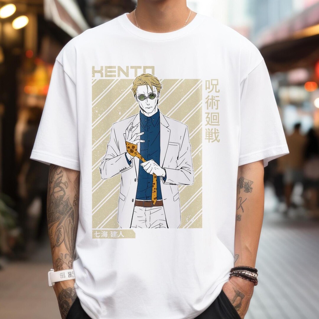 Anime Kento Nanami JJK Japanese Manga Shirt Stylish Blonde Man ...