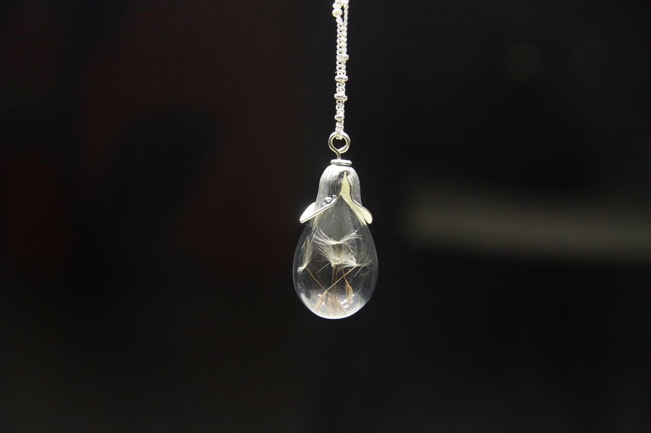 Dandelion Necklace/ Gold Plated Chain / Make A Wish Orb/ - Etsy