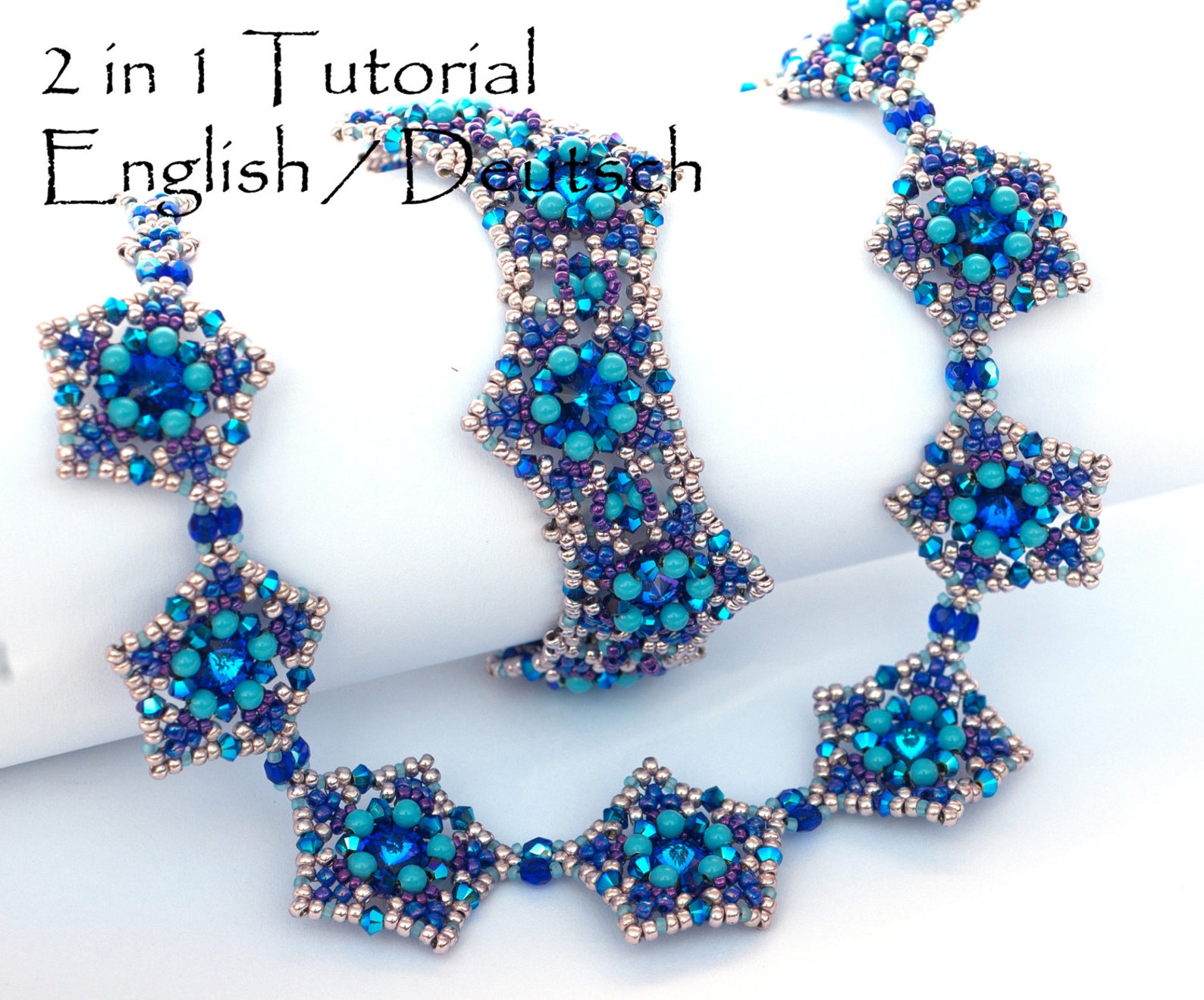 Beading Pattern - 2 in 1 Beading Tutorial Necklace - Choker - Bracelet ...