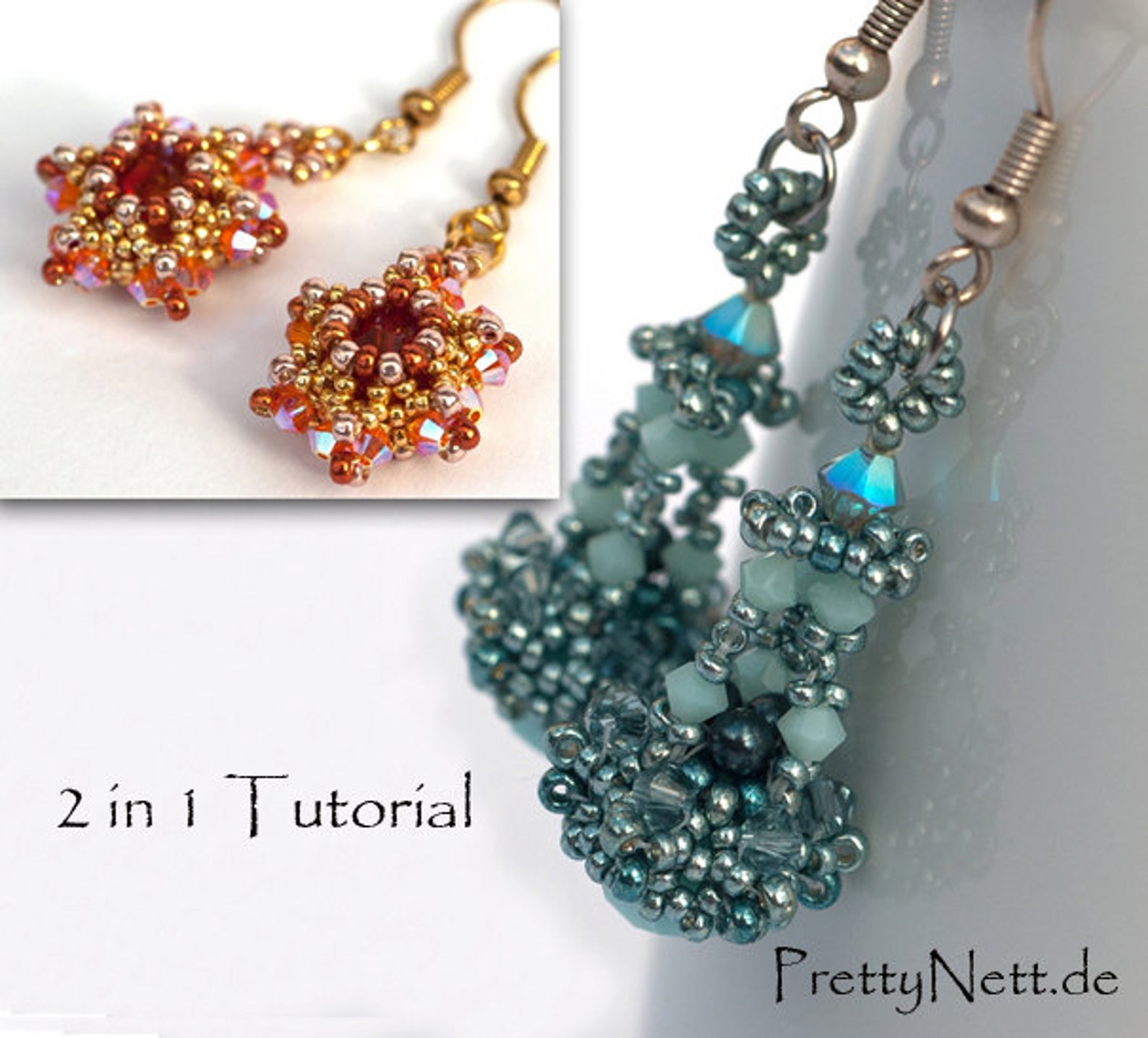 Beading Pattern - 2 in 1 Beading Tutorial Earring Pendant "ahoi" and ...