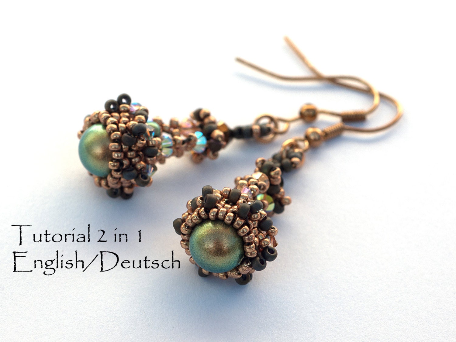 Beading Pattern - 2 in 1 Beading Tutorial Earring Pendant "ahoi" and ...