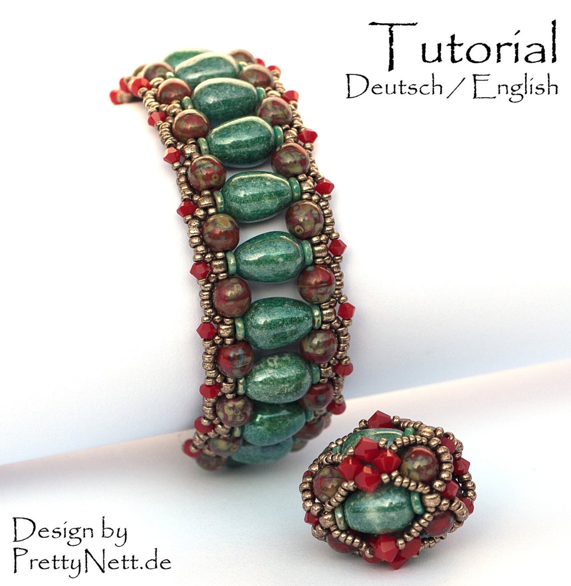 Beading Pattern - 2 in 1 Beading Tutorial Bracelet - Beaded Bead ...