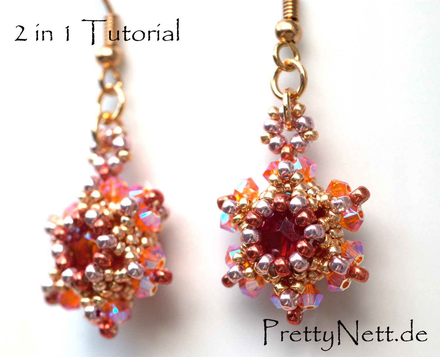 Beading Pattern - 2 in 1 Beading Tutorial Earring Pendant "ahoi" and ...