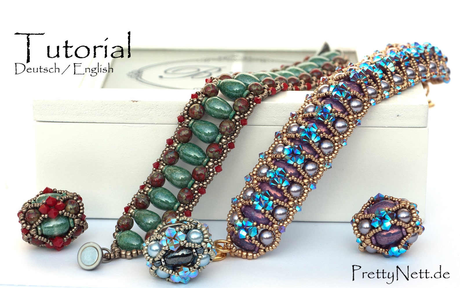 Beading Pattern - 2 in 1 Beading Tutorial Bracelet - Beaded Bead ...