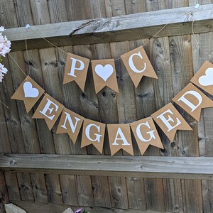 Engaged Bunting Banner Sign, Engagement Party Decoration, Initials ...