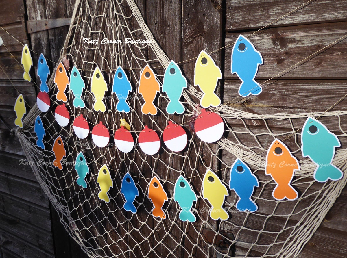 Fishing Party Decoration Fish Garland Banner Nautical Gone | Etsy