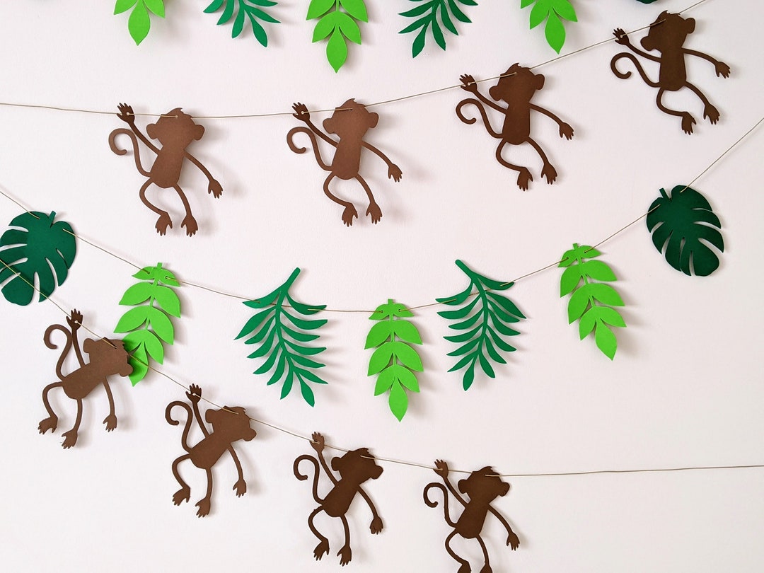 Monkey Leaf Garland for Tropical, Jungle, Safari, Forest Birthday Party ...