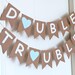Double Trouble Banner for Twins Baby Shower, Mama to Be, Twin Boys ...