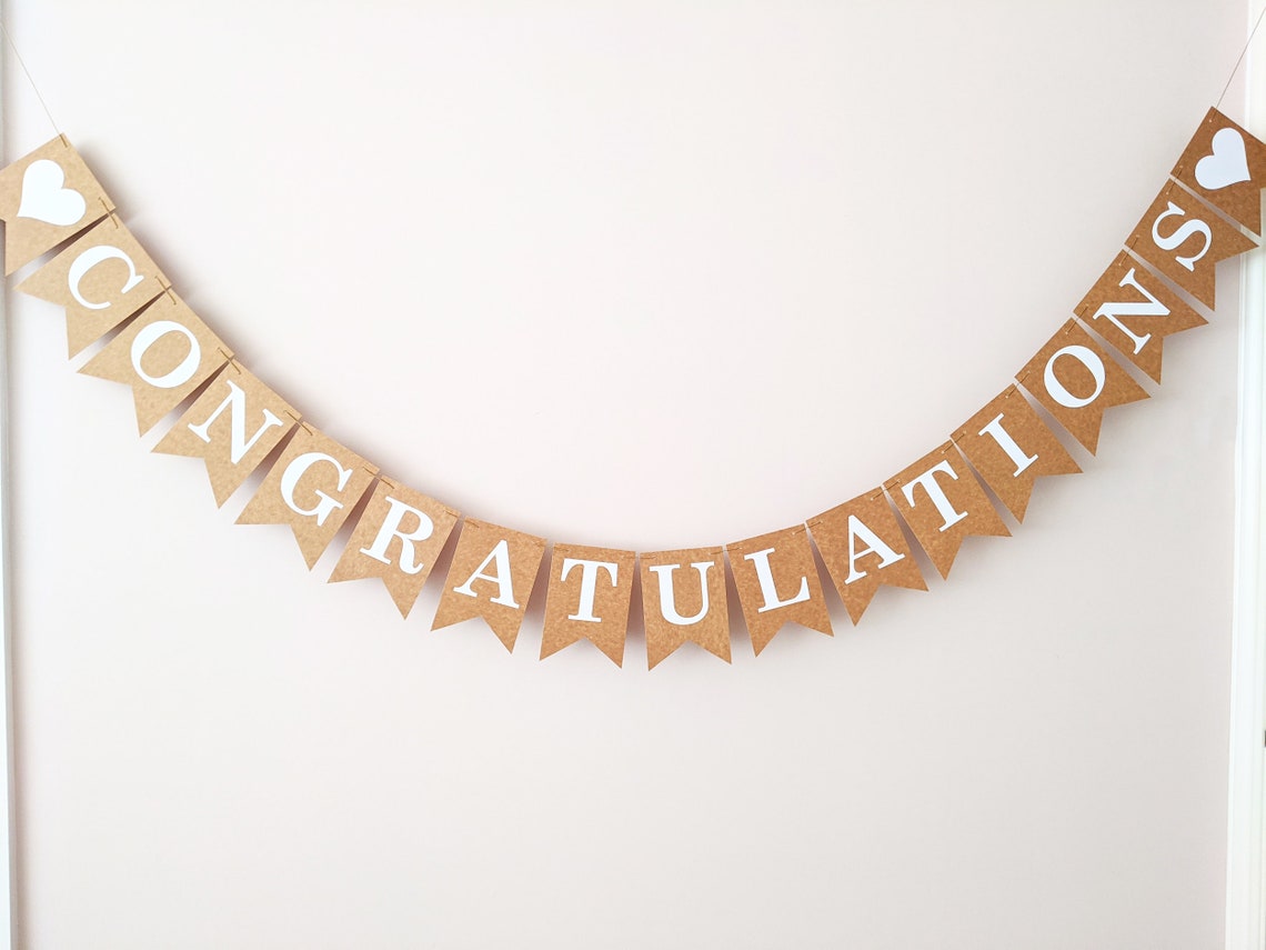 Congratulations Banner Bunting Congrats Sign Wedding - Etsy