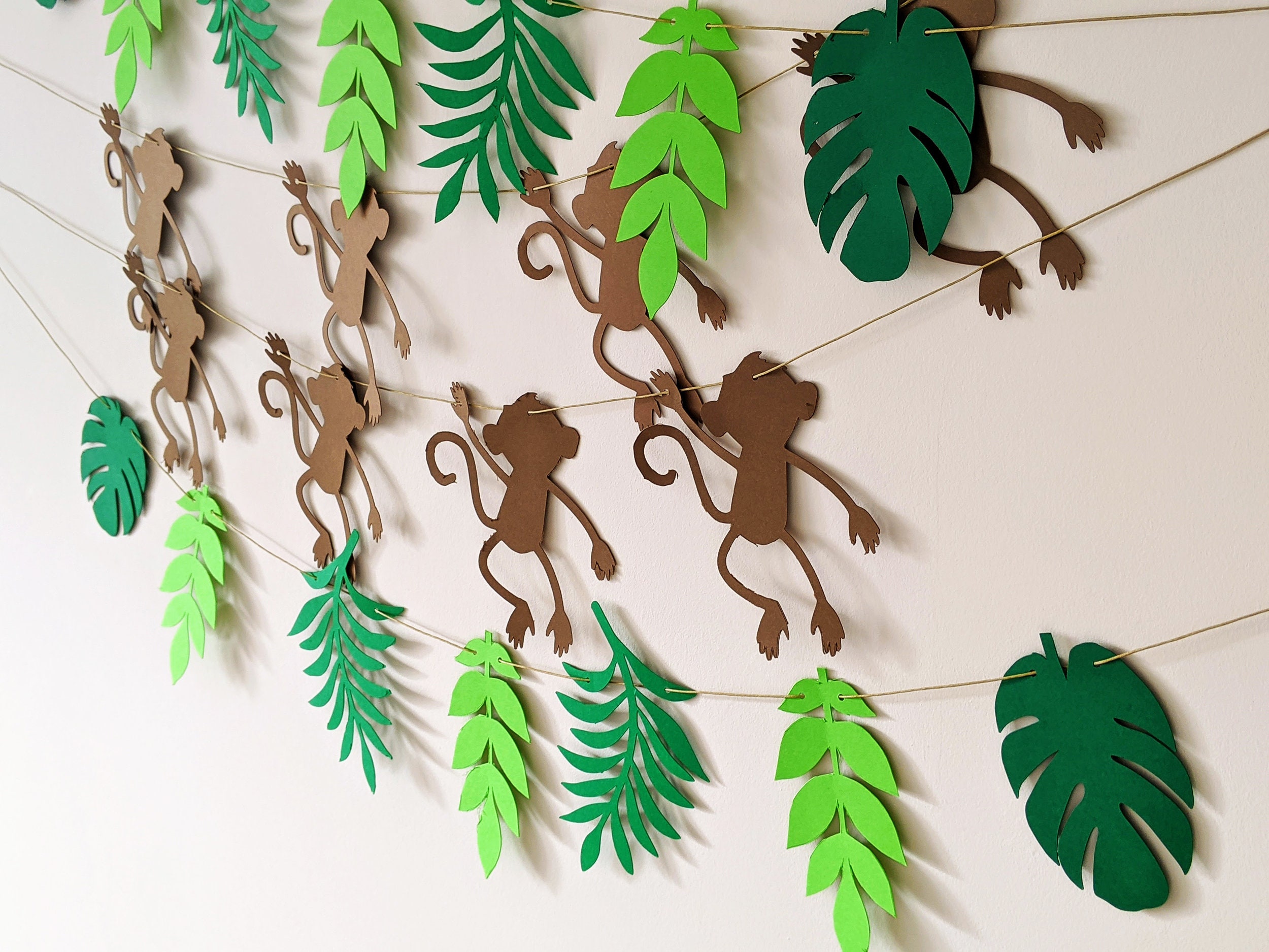 Monkey Leaf Garland for Tropical Jungle Safari Forest | Etsy