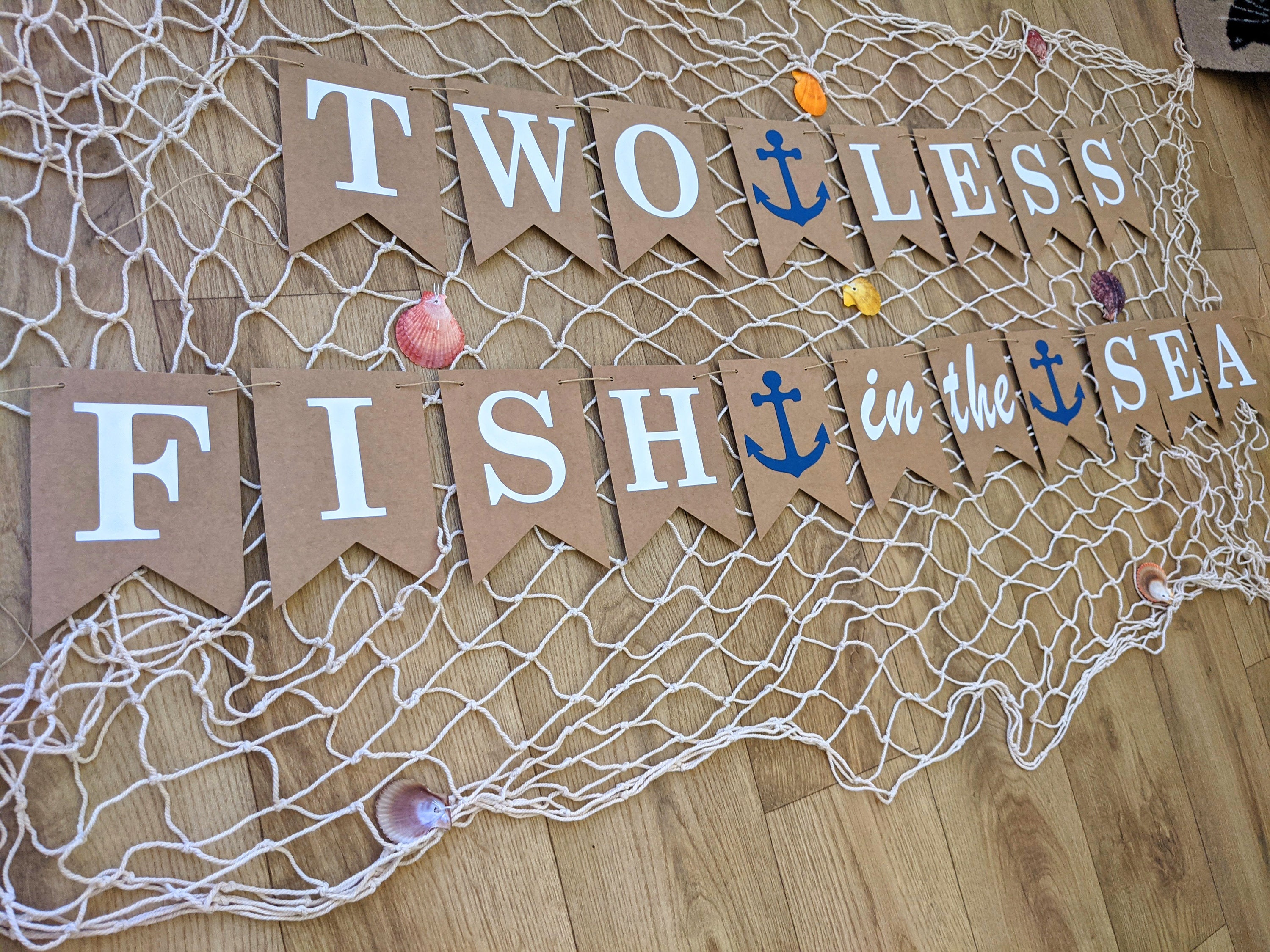 Two Less Fish in the Sea Bunting, Ocean Nautical Themed Wedding ...
