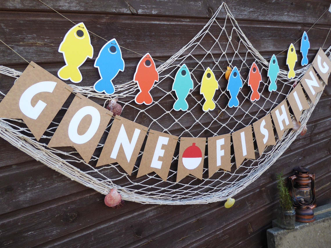 Gone Fishing Banner the Big One Fishing Birthday Fishing | Etsy