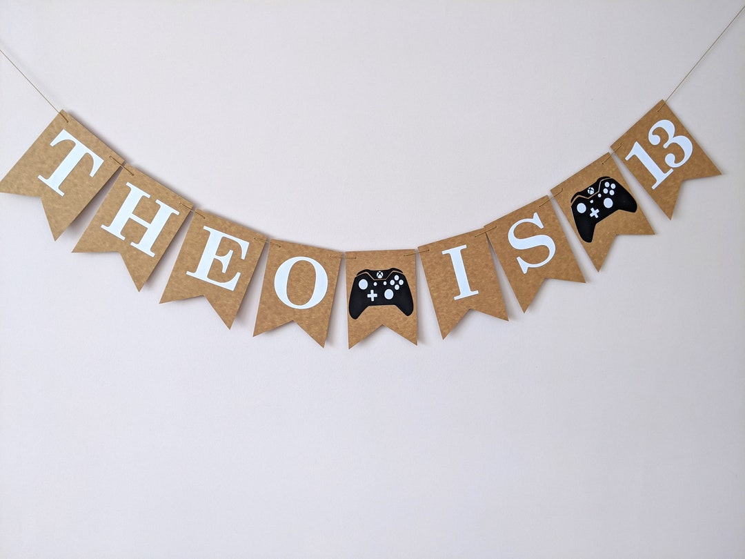 13th Thirteen Xbox Controller Birthday Party Bunting, Personalised ...