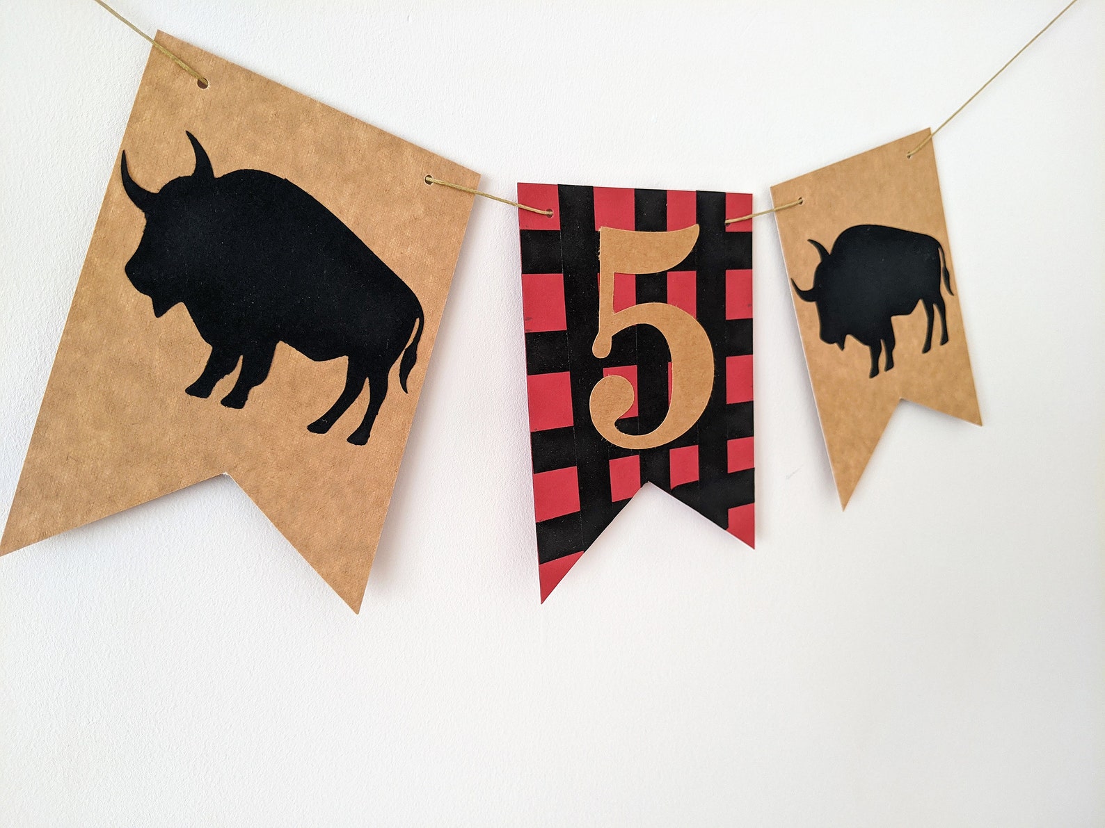 Buffalo Bison Themed Birthday Bunting 5th Birthday Banner | Etsy
