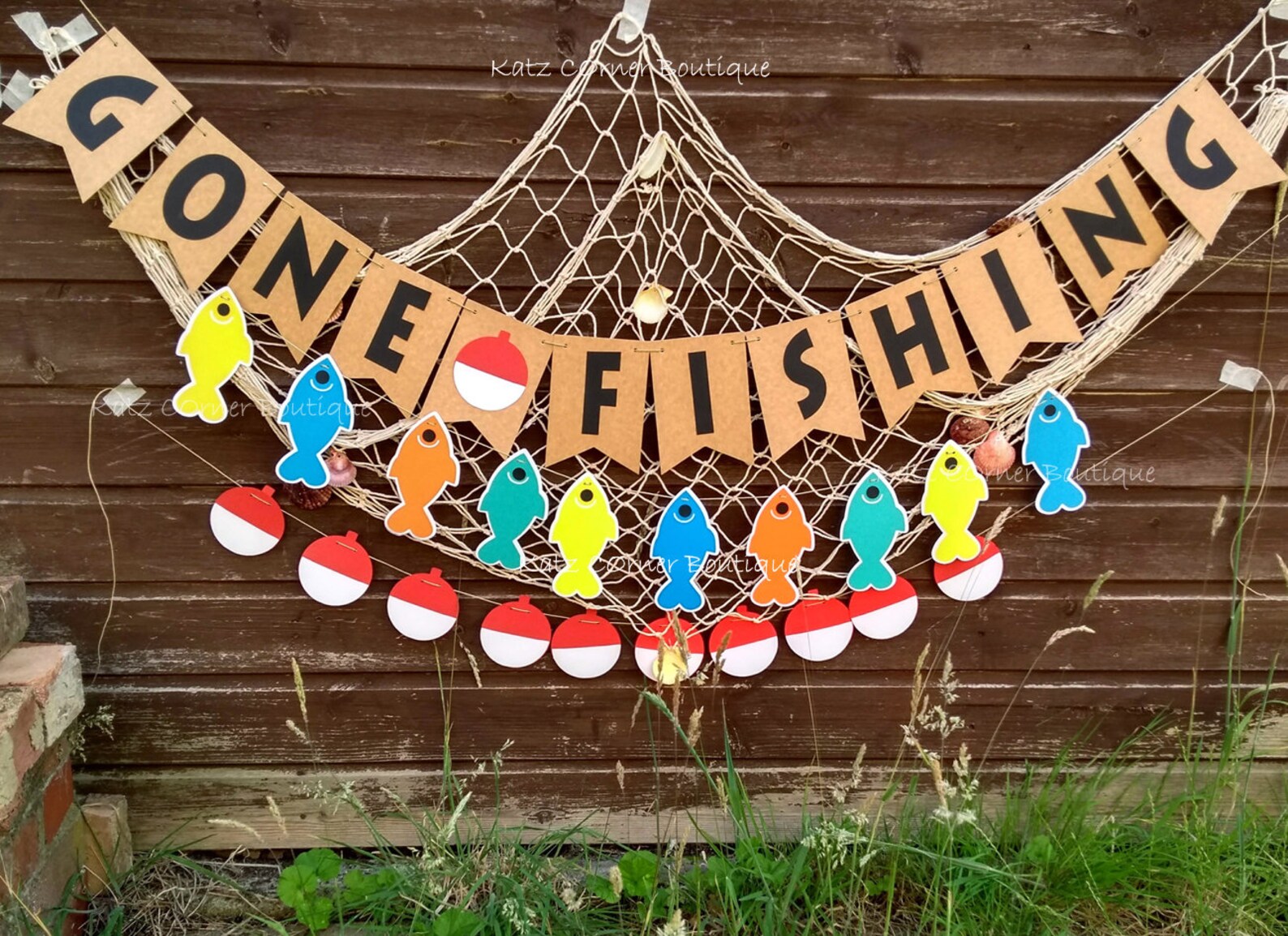 Gone Fishing Bunting, the Big One Fishing Man Birthday, Fishing Themed ...