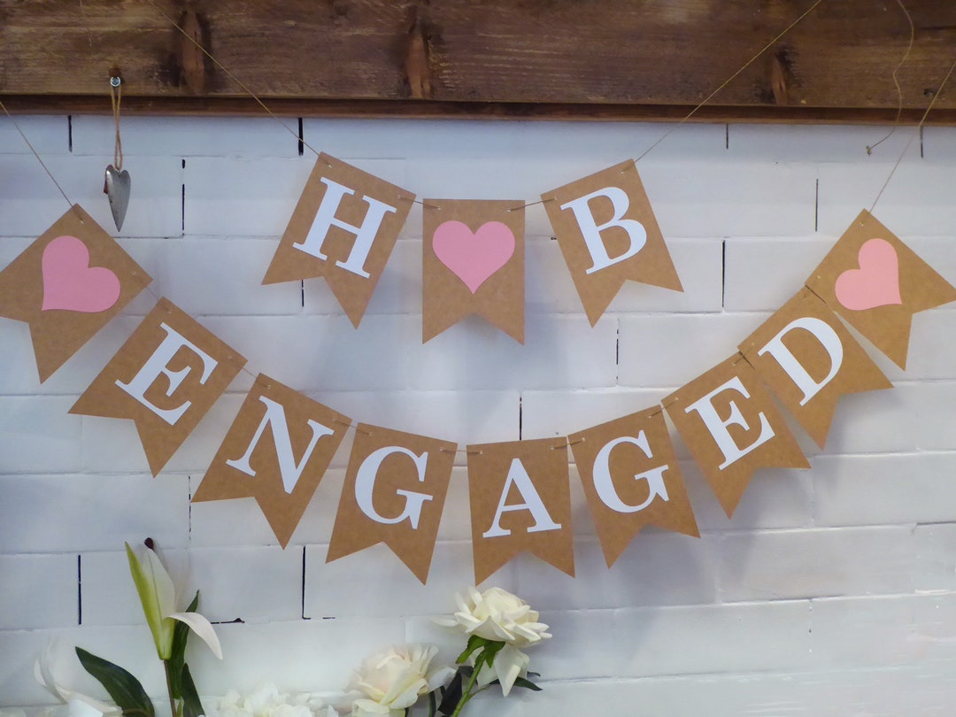 Engagement Bunting With Initials for Engagement Celebration - Etsy