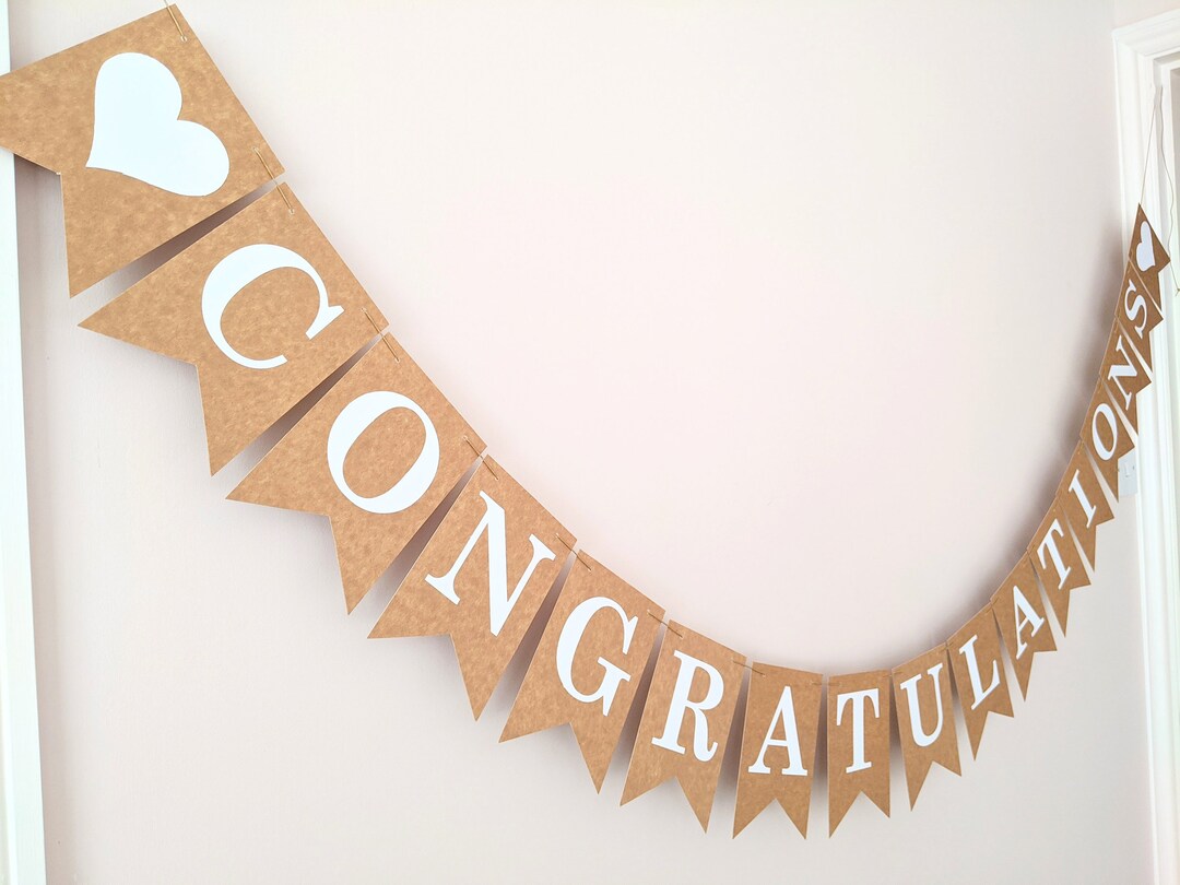 Congratulations Banner Bunting, Congrats Sign for Wedding, Engagement ...