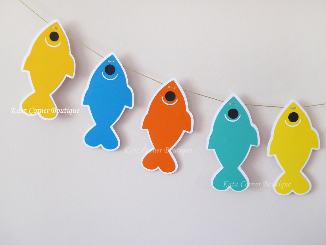 Fishing Party Decoration Fish Garland Banner Nautical Gone | Etsy