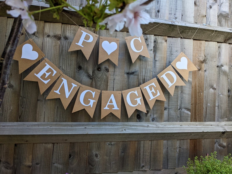 Engaged Bunting Banner Sign Engagement Party Decoration - Etsy
