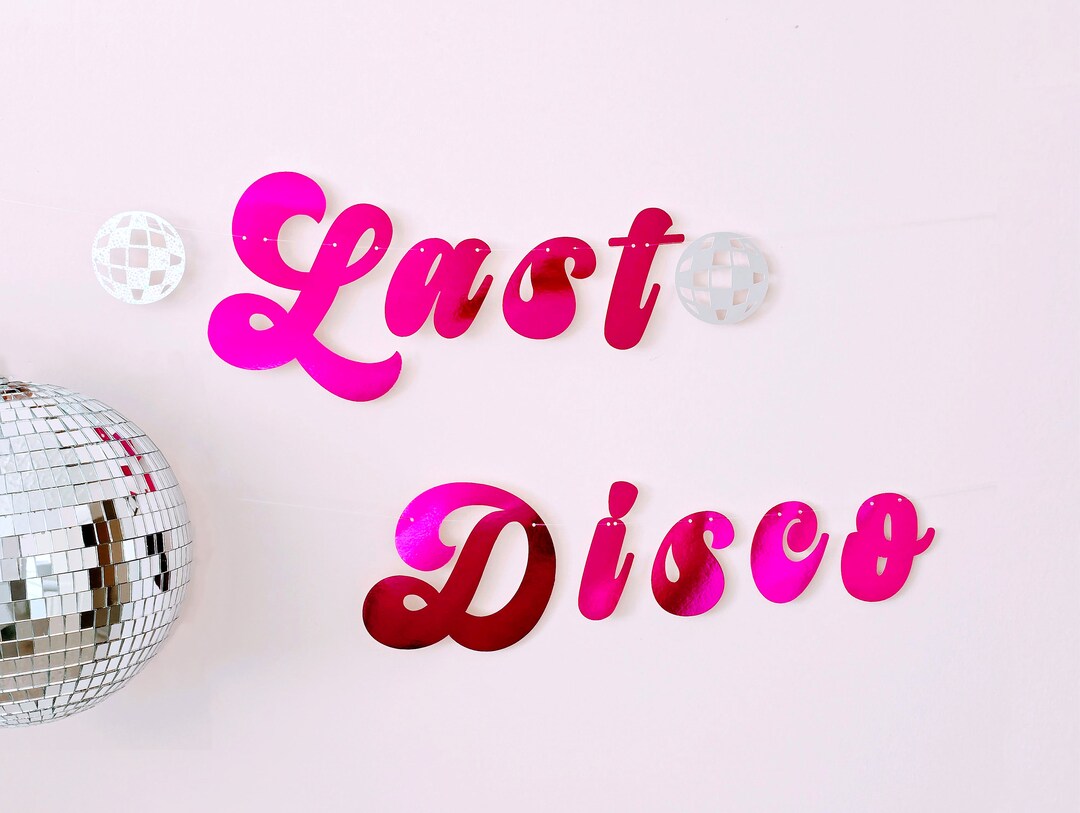 Last Disco Hen Bachelorette Party Banner, 70's Disco Themed Decoration ...