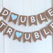 Double Trouble Banner for Twins Baby Shower, Mama to Be, Twin Boys ...