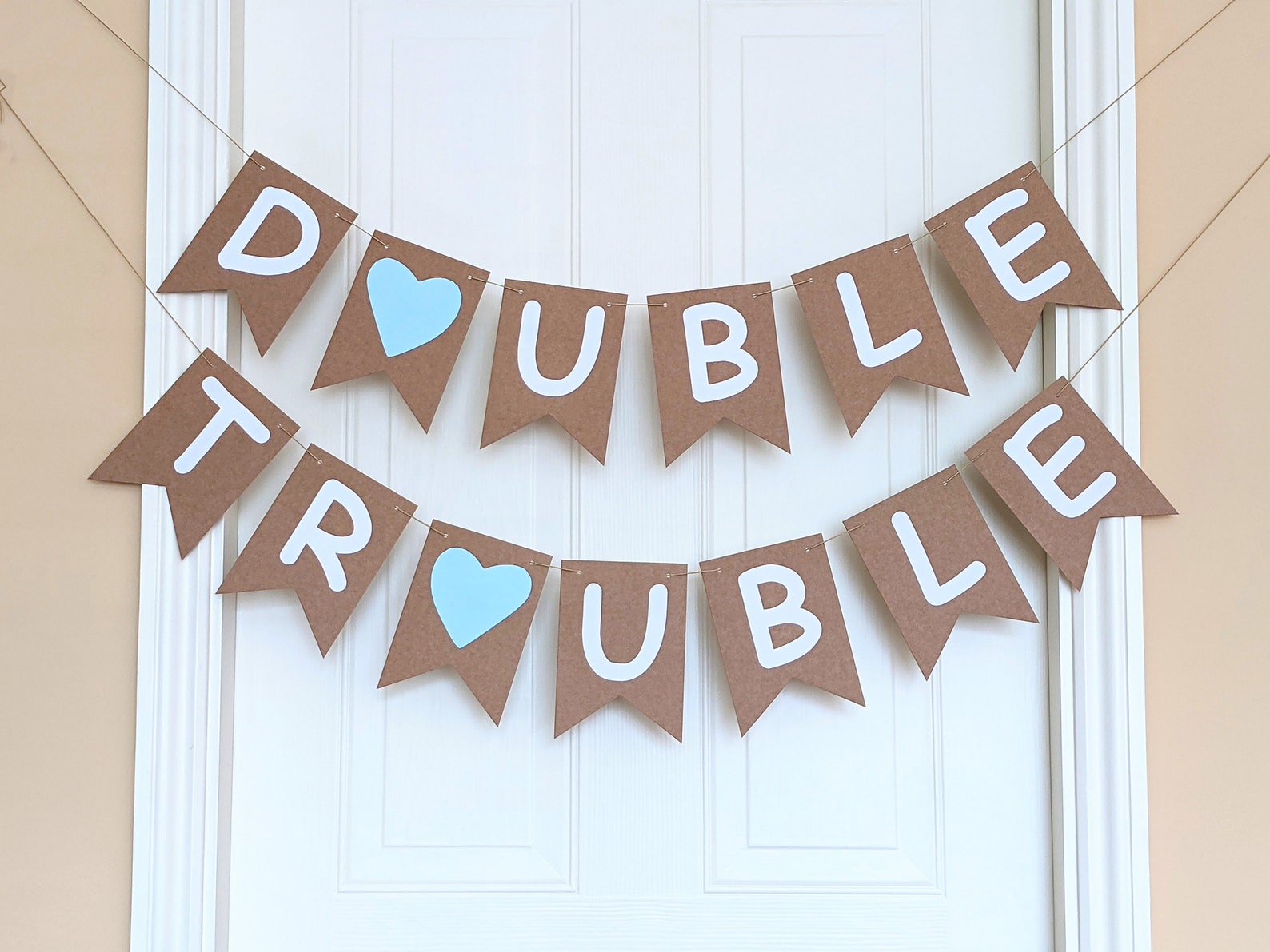 Double Trouble Banner for Twins Baby Shower Mama to Be Twin | Etsy