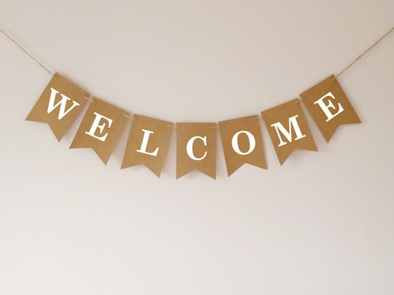 Welcome Bunting Banner Wedding Decor Party Decor Baby | Etsy UK