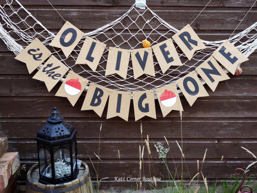 The Big One Fishing Birthday, Personalised Bunting, Gone Fishing Themed ...