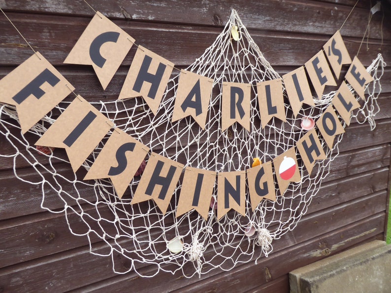 Fishing Hole Bunting Personalised Fishing Pond Party Bunting | Etsy