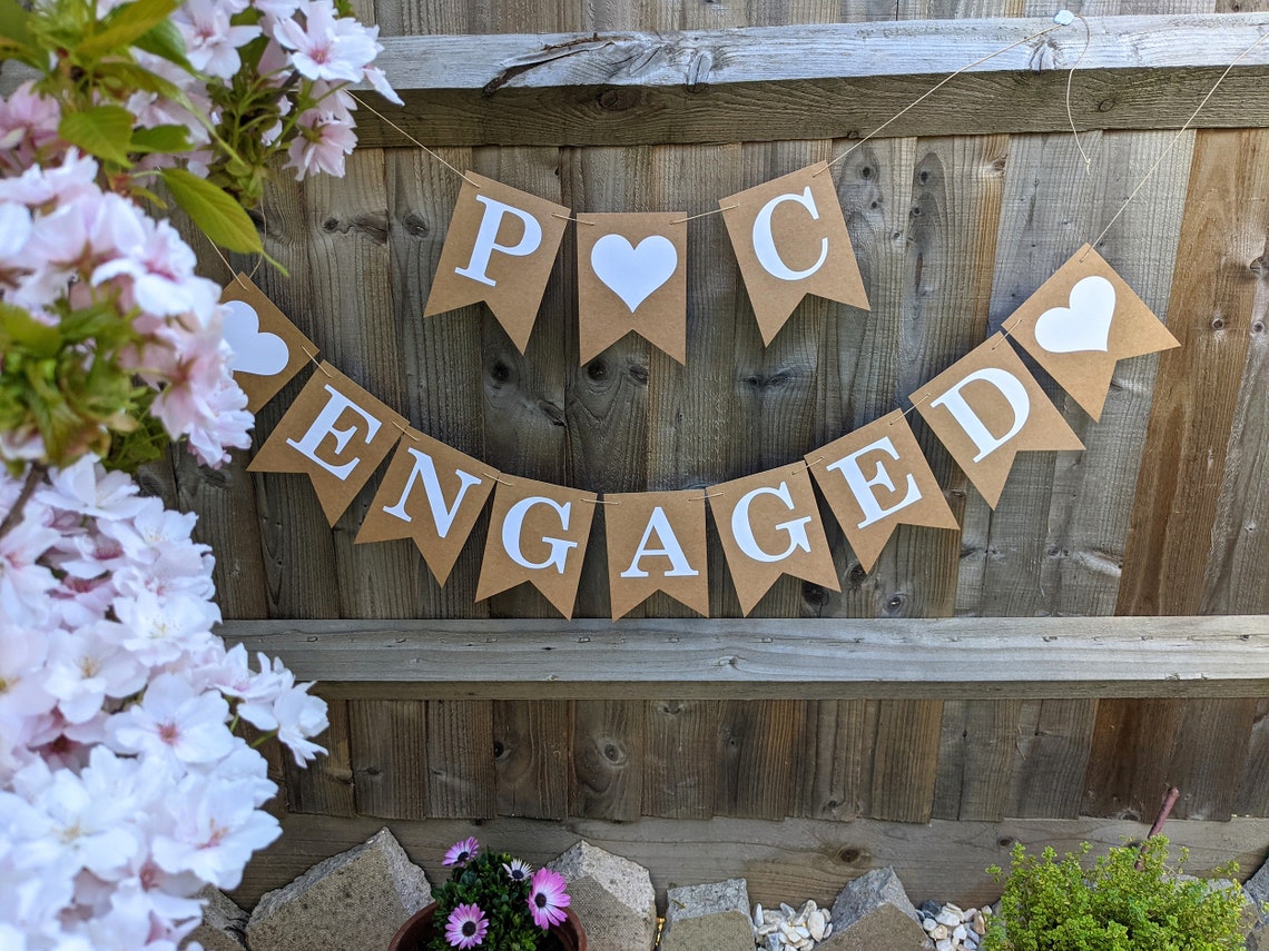 Engaged Bunting Banner Sign Engagement Party Decoration - Etsy