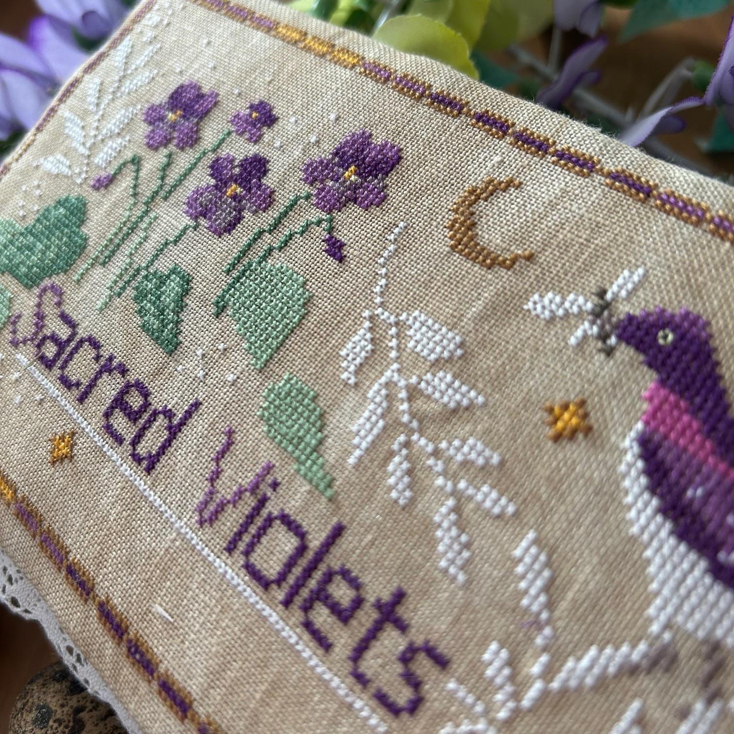 Sacred Violet Cross Stitch Pattern: Magical Plant Sampler (PDF Pattern ...