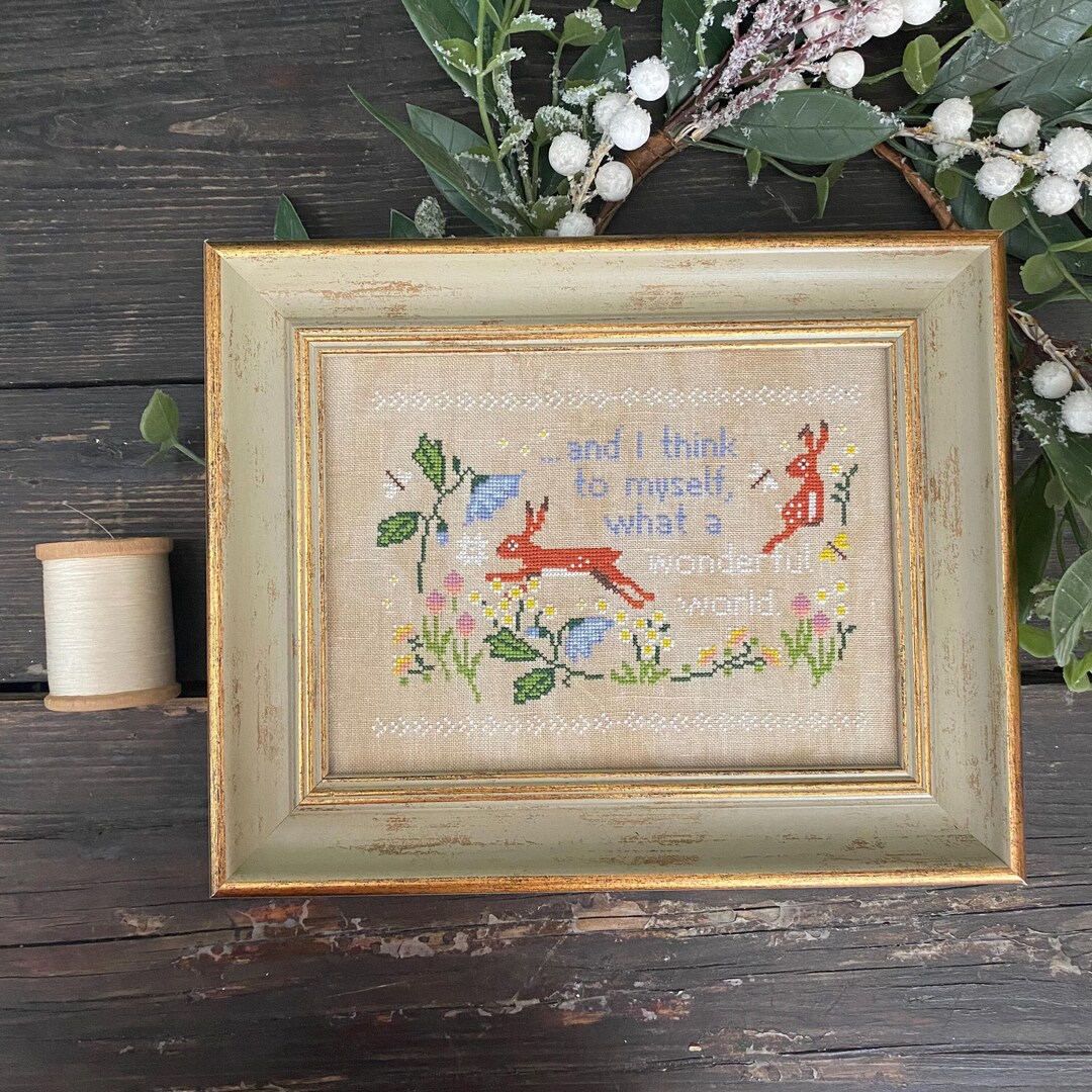 Wonderful World PDF Digital Cross Stitch Pattern - Etsy
