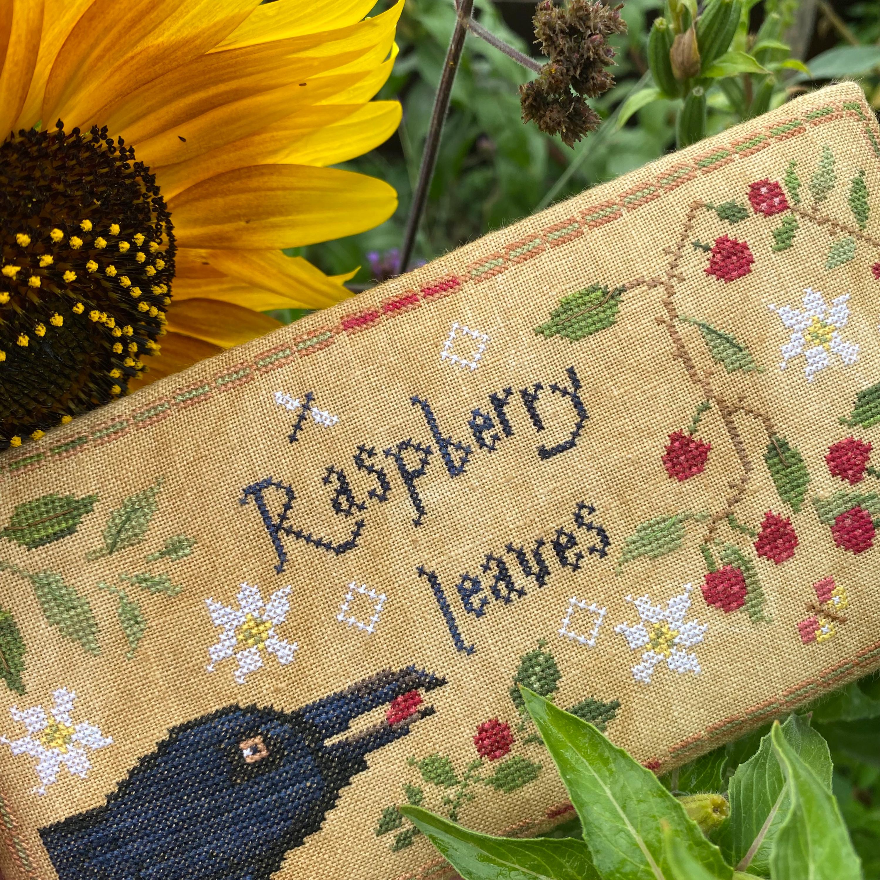 Raspberry Leaves Cross Stitch Pattern: Raven and Sacred Plants (PDF ...