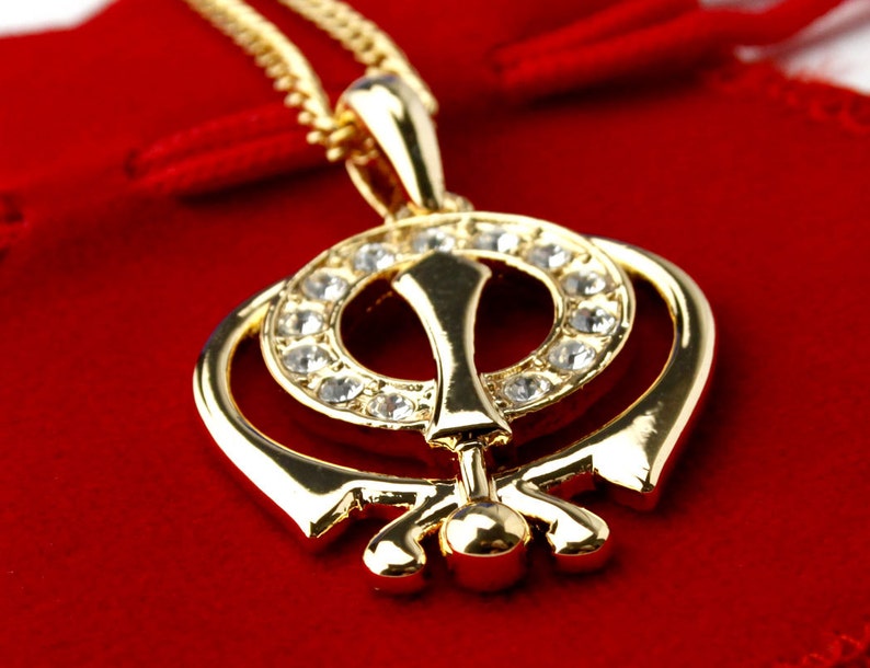 SIKH KHANDA Necklace - 18K Gold Plated- Khanda Gifts- Gifts for Sikhs ...