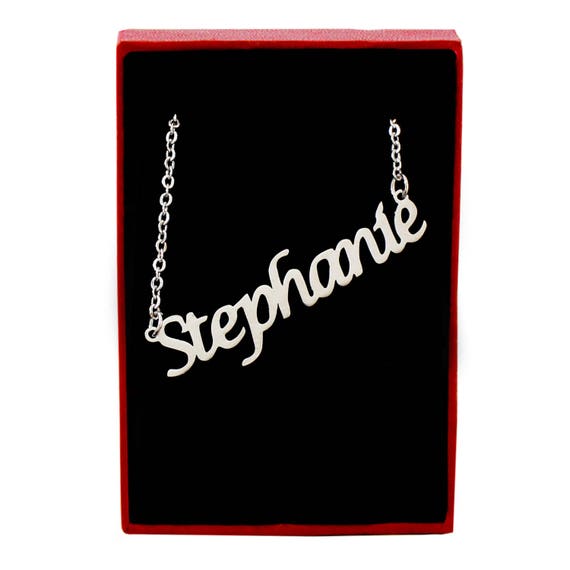 Stephanie Name Necklace Personalized Name Necklace Custom | Etsy