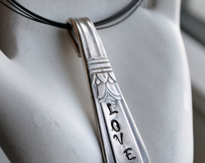 Spoon Pendant Recycled Spoon Handle Pendant Stamped - Etsy