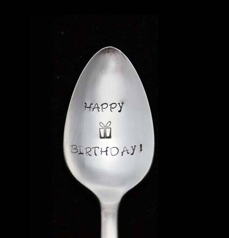 Stamped Spoon Happy Birthday Vintage Silverware Gifts Under 15 ...