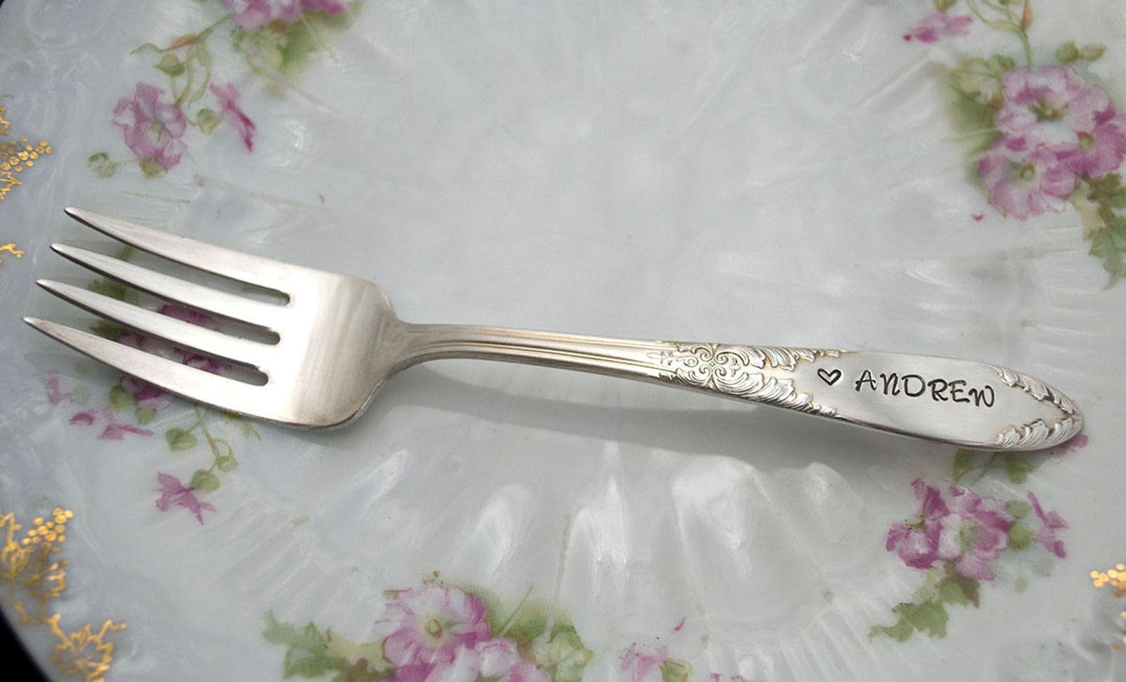 Stamped Fork Personalized Engraved Silverware Hand Stamped - Etsy