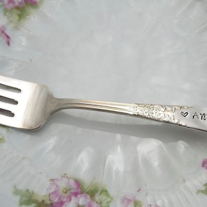 Stamped Fork Personalized Engraved Silverware Hand Stamped Vintage ...