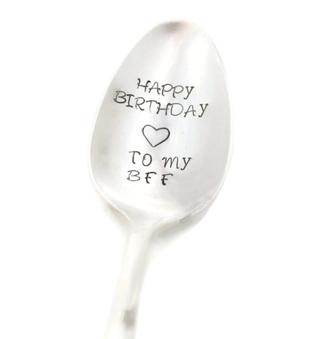 Stamped Spoon Happy Birthday BFF Gift Vintage Silverware Funny ...