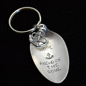 Stamped Spoon Key Chain Hope Anchors the Soul Vintage - Etsy