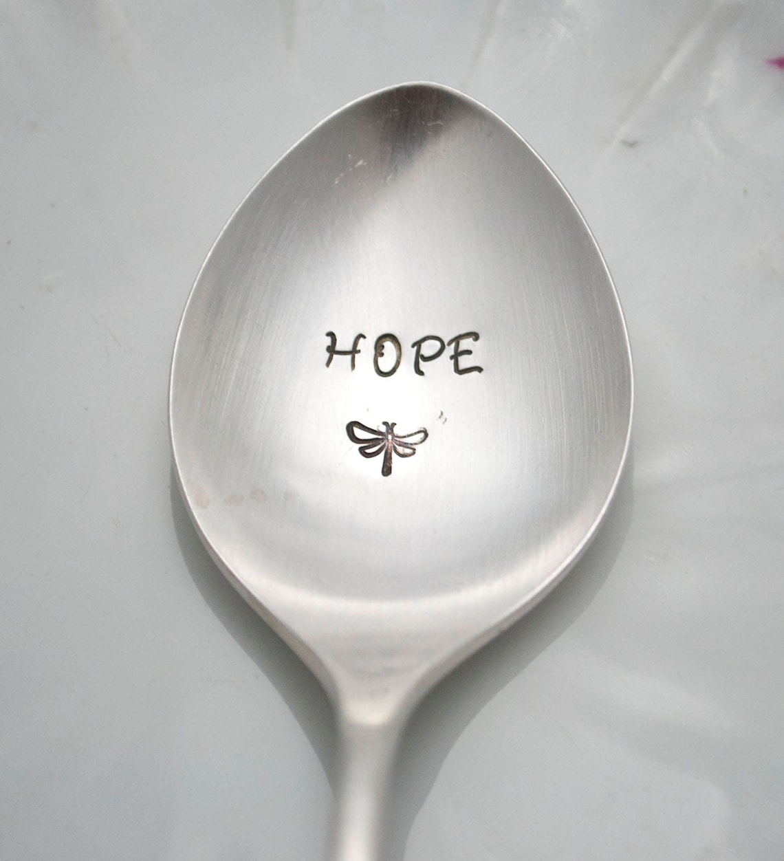 Stamped Spoon Hope Dragonfly Gift Engraved Teaspoon - Etsy