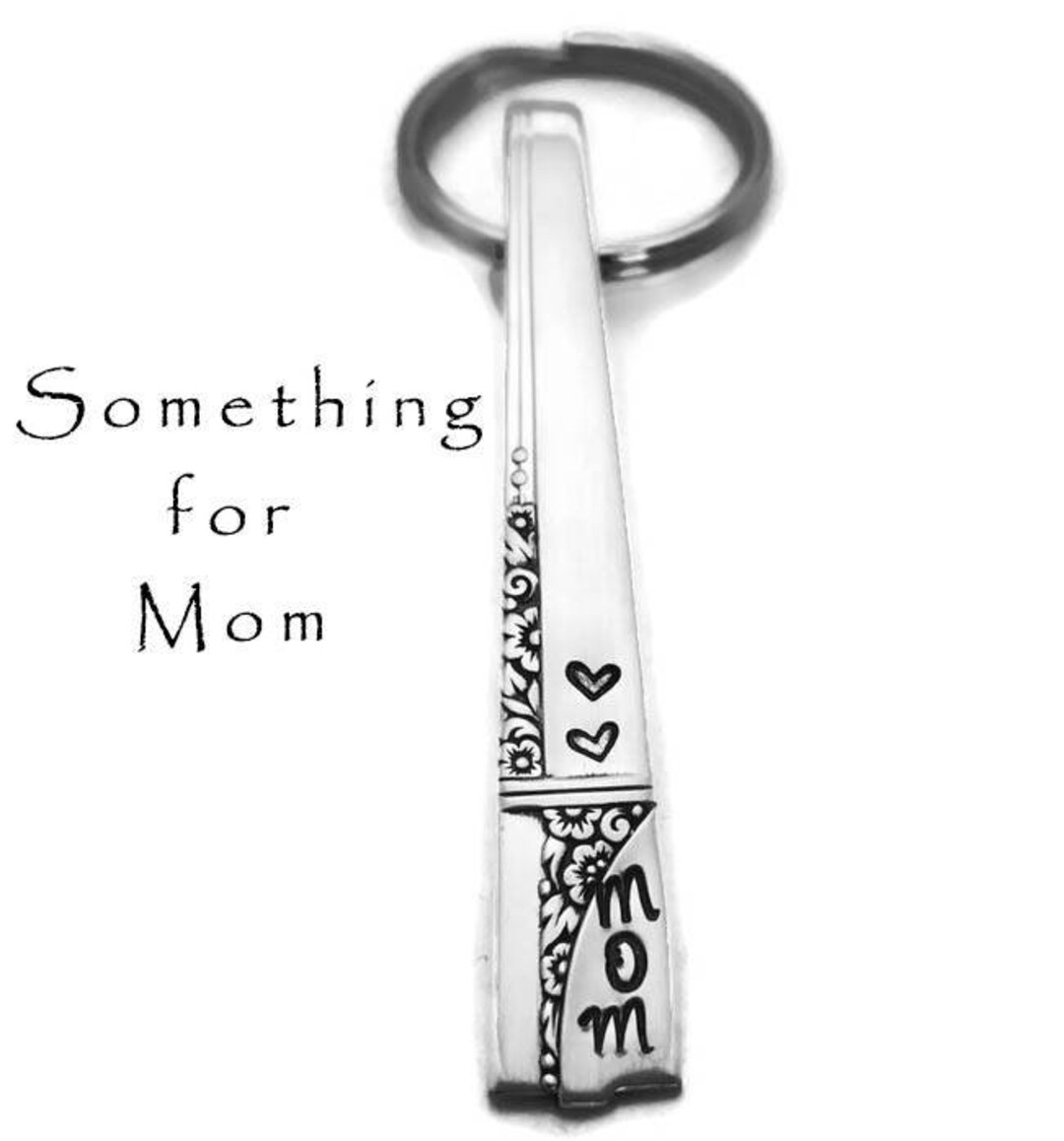 Stamped Silverware Mom Key Chain Gifts for Her Vintage Floral - Etsy