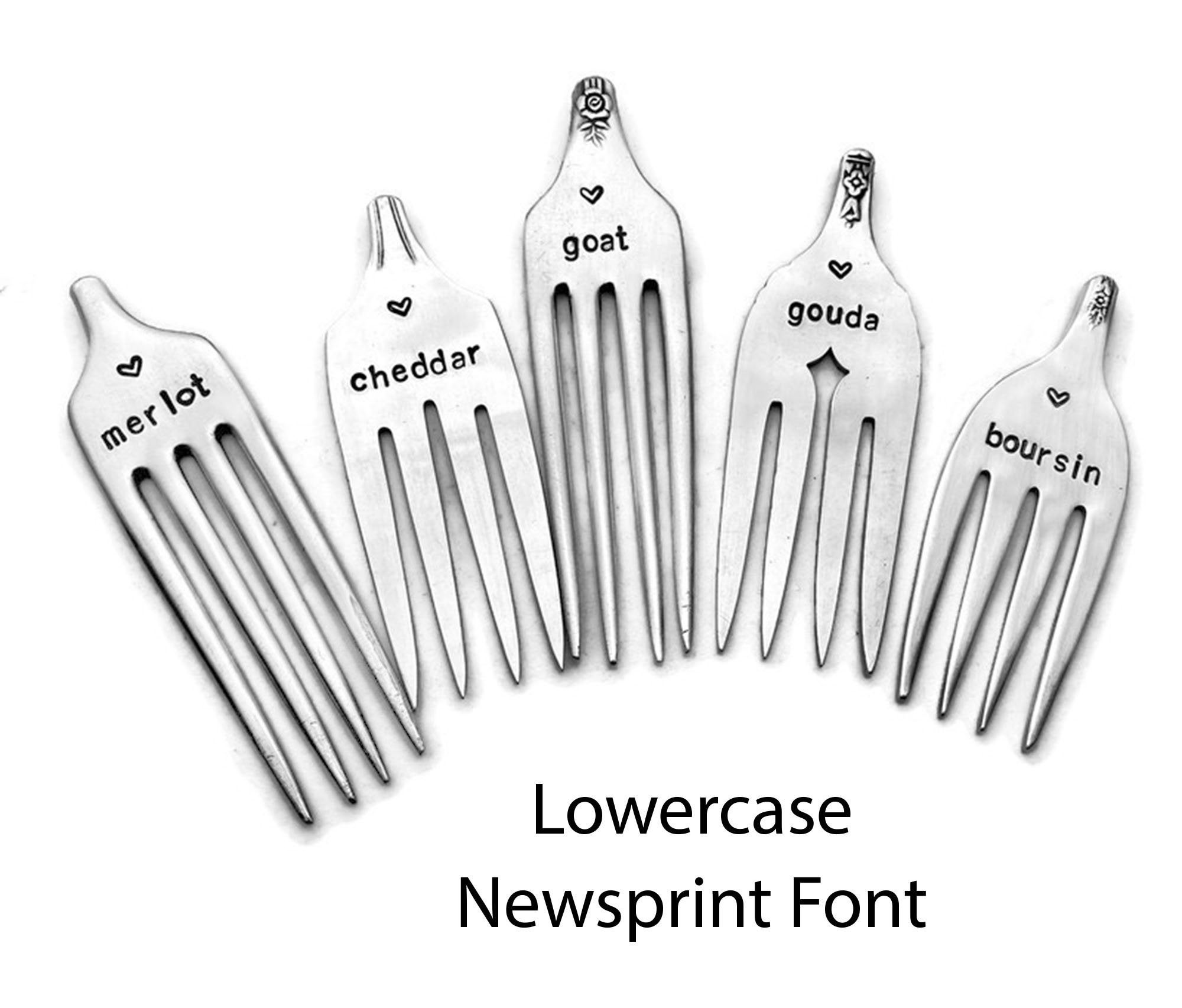 Cheese Markers, 5 Silver Plated Hand Stamped Cheese Markers or Single ...